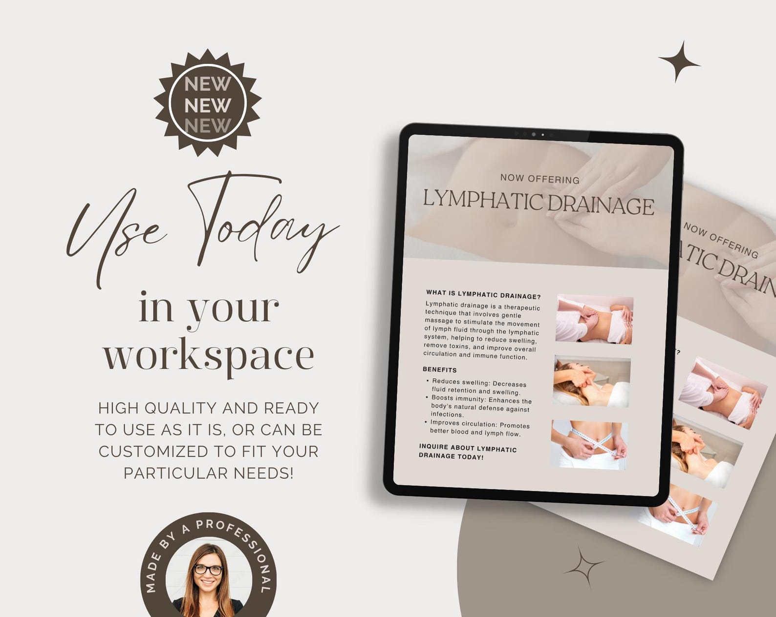 Lymphatic Drainage Flyer for Massage Therapist, Esthetician, Med Spa ...