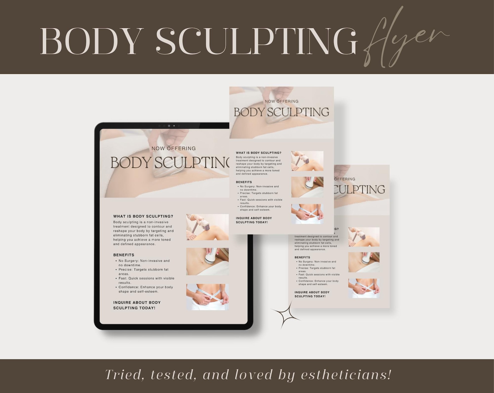 Body Sculpting Flyer for Esthetician or Med Spa, Body Contouring ...