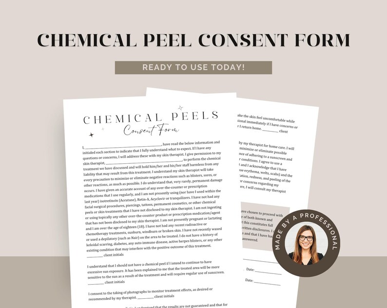 Chemical Peel Consent Form for Estheticians: Customizable Digital Forms ...