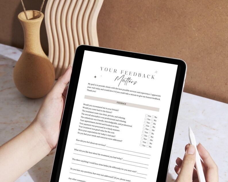 Esthetician & Med Spa Client Feedback Form: Editable Template in Word ...