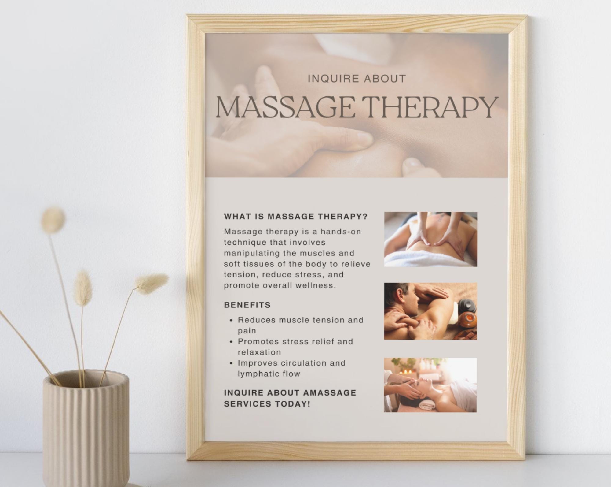 Massage Therapy Flyer for Esthetician or Med Spa, Massage Therapy ...