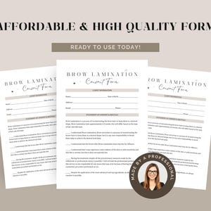 Brow Lamination Consent Form for Estheticians and Medspas, Eyebrow ...