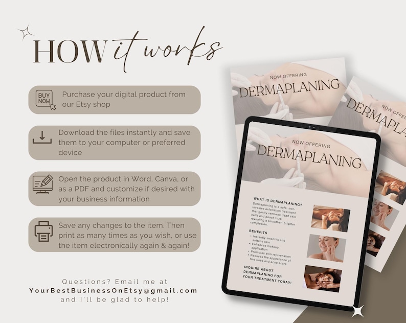 Dermaplaning Flyer for Estheticians and Med Spas, Instant Download ...