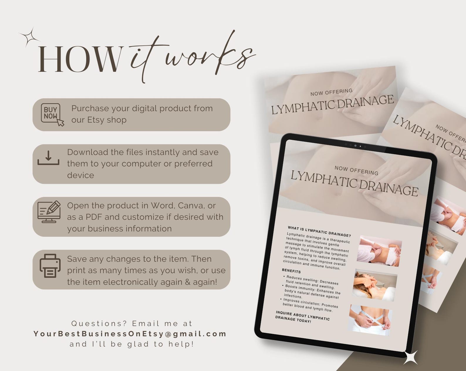 Lymphatic Drainage Flyer for Massage Therapist, Esthetician, Med Spa ...