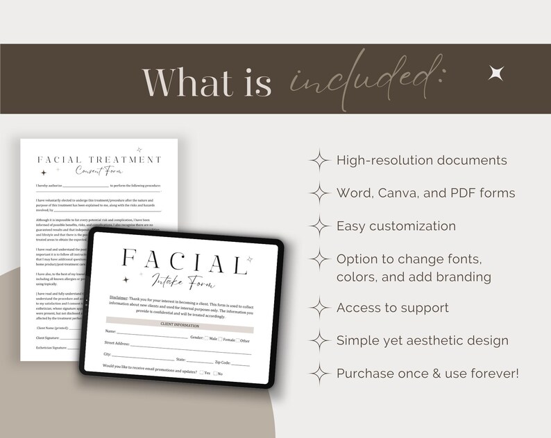 Facial Forms Bundle for Estheticians and Med Spas: Consent Forms ...