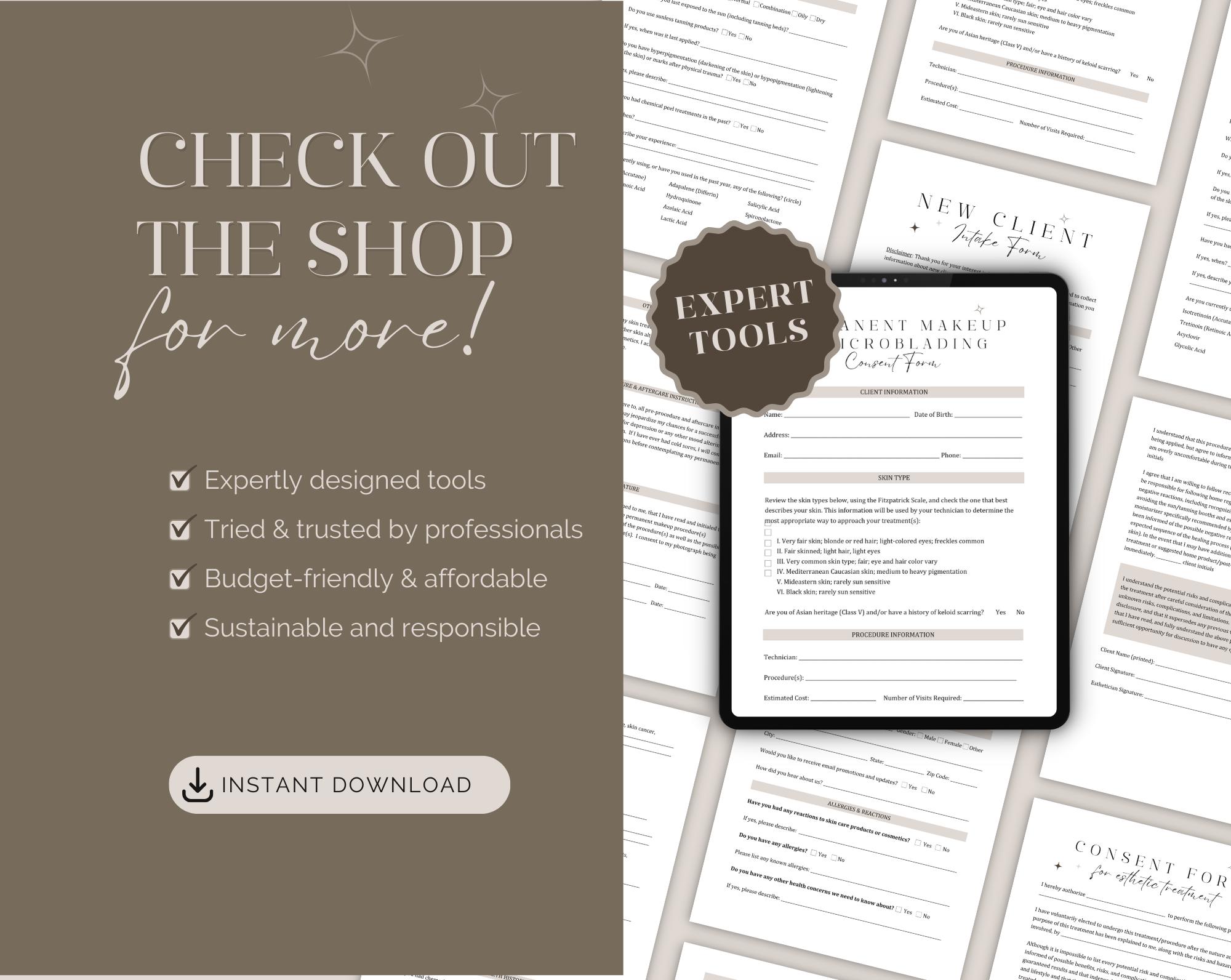 Microcurrent Aftercare Cards and Sheet for Estheticians and Med Spas ...