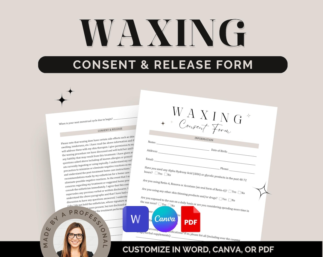 Waxing Consent Form for Estheticians: Customizable Digital Forms on ...