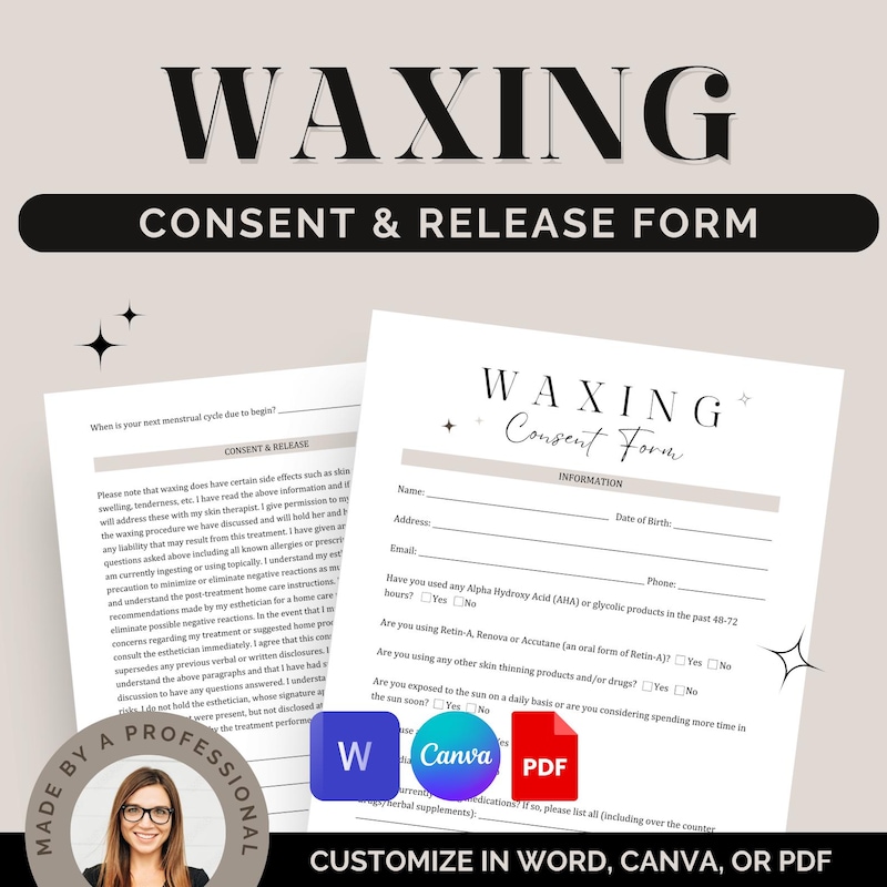 Waxing Consent Forms - Etsy