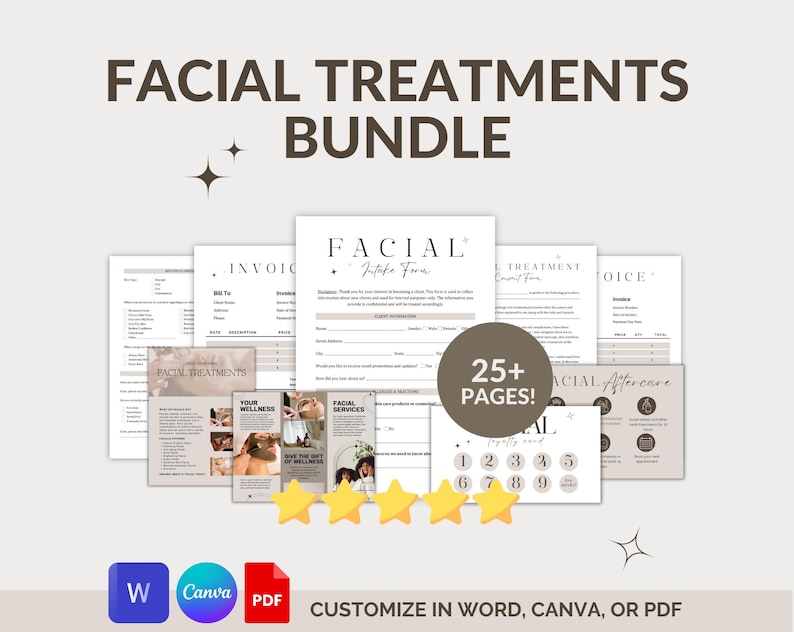 Facial Forms Bundle for Estheticians and Med Spas: Consent Forms ...