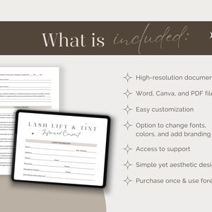 Lash Lift and Tint Consent Form for Estheticians: Customizable Digital ...