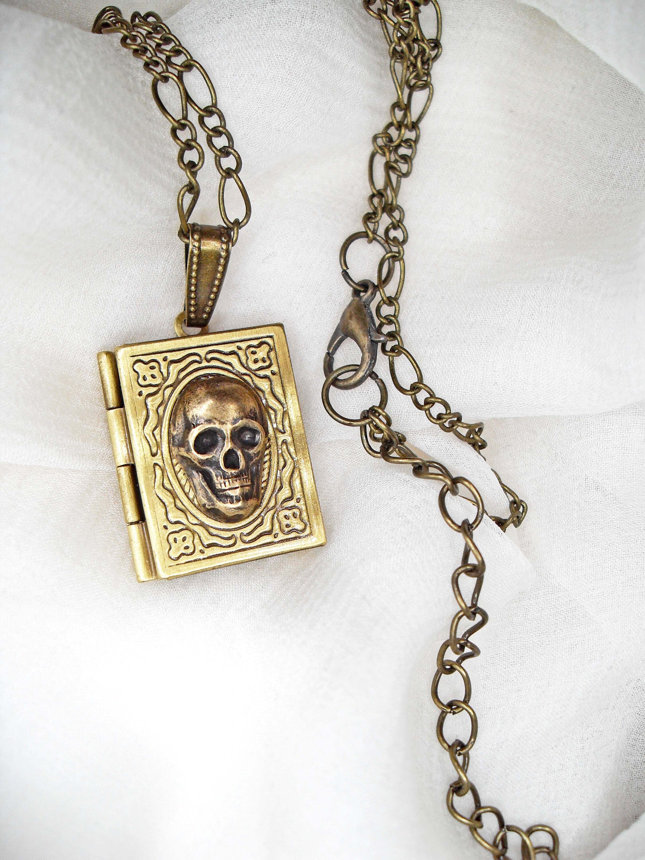 Skull Locket Necklace. Creepy Goth Victorian Jewelry for | Etsy