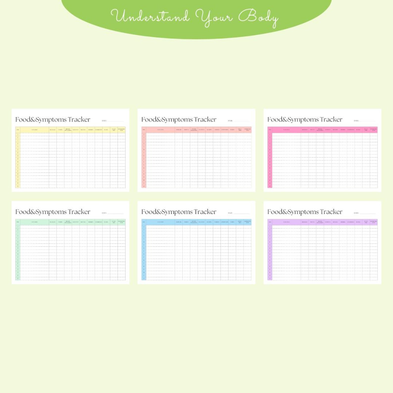 Food and Symptom Journal - Food Diary - Diet Diary - Weekly Meal ...