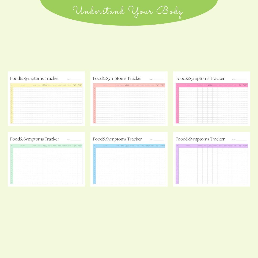 Food and Symptom Journal - Food Diary - Diet Diary - Weekly Meal ...