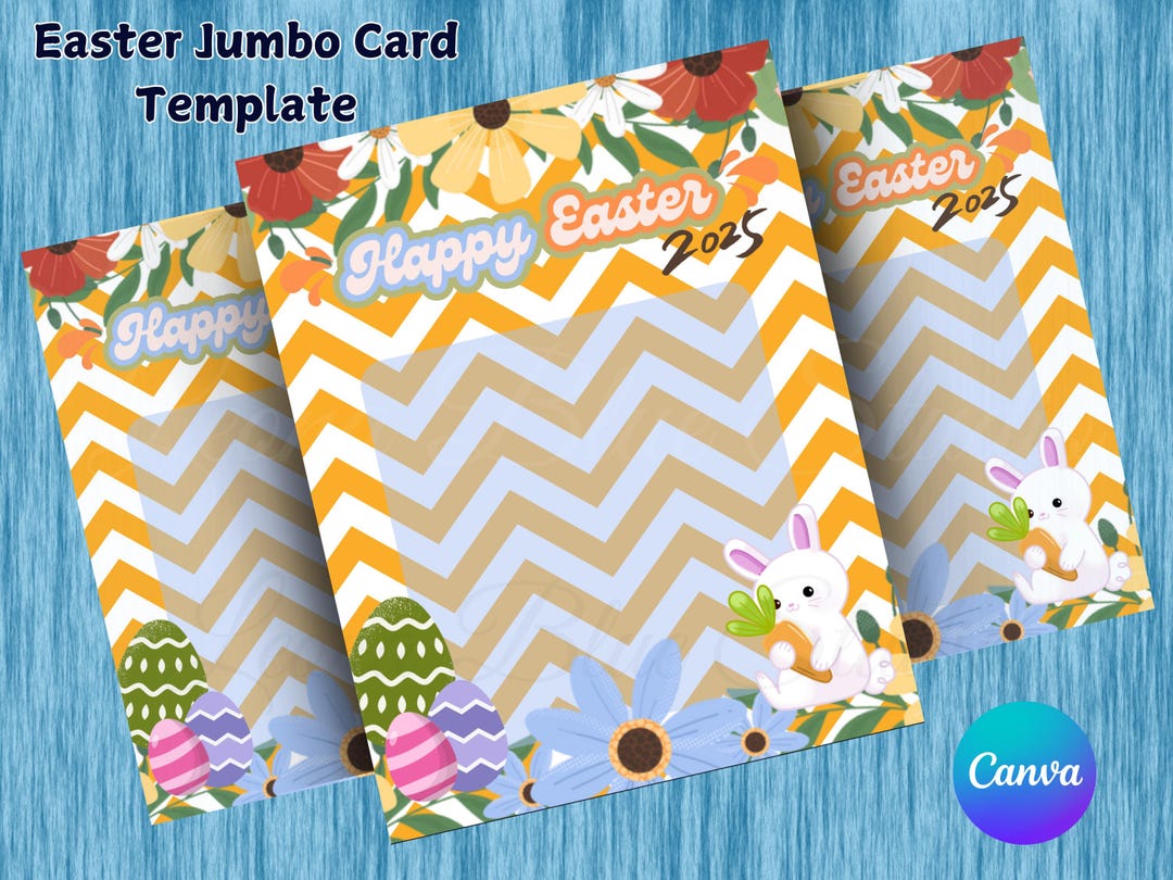 Easter Jumbo Card, Jumbo Card Template, Easter Treat Card Template ...
