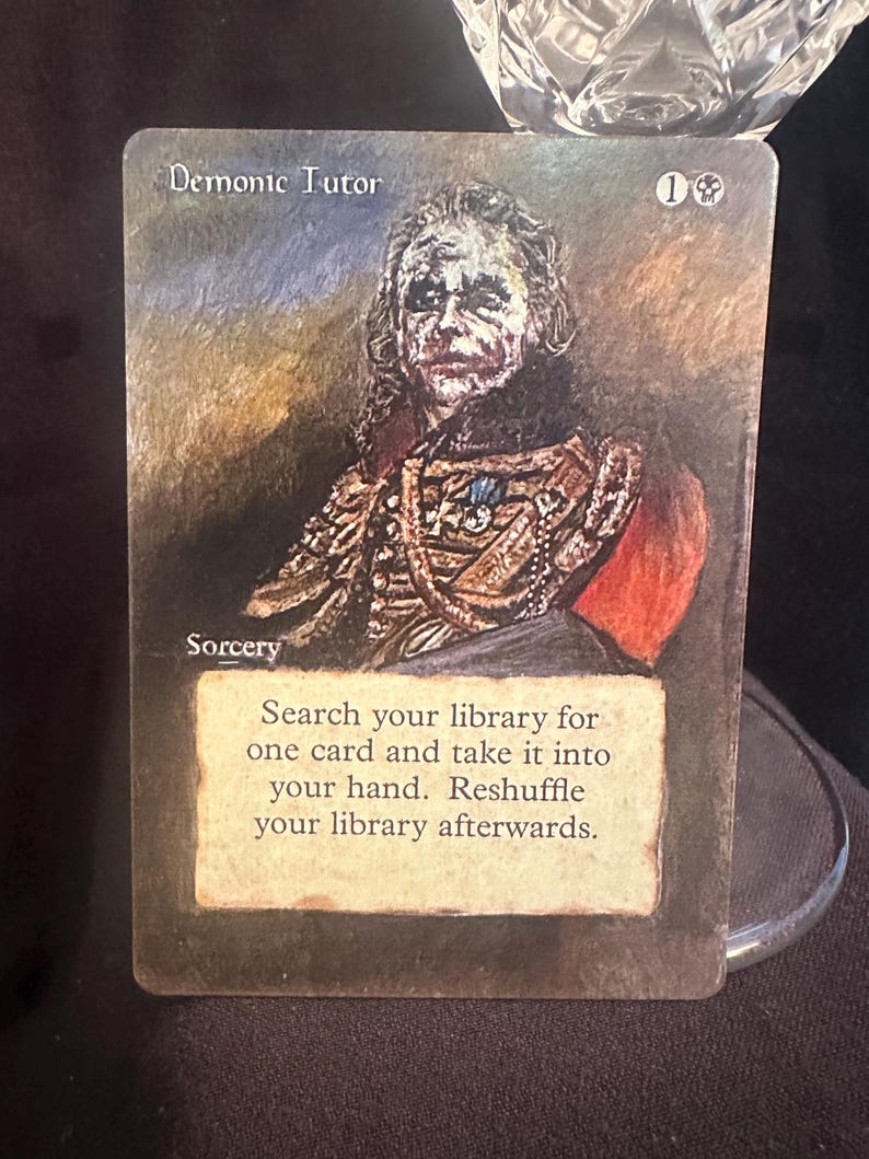 Mtg Magic the Gathering Joker Demonic Tutor - Etsy