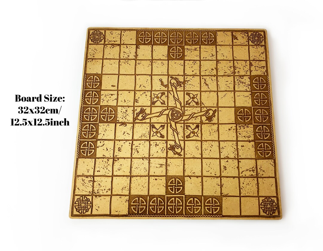 Hnefatafl Playing Board With Deeply Engraved Viking Pattern - Etsy