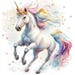 Rainbow Unicorn Watercolor Clipart: Fantasy Art Jpgs (digital Download ...