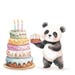 10 Cute Panda With Birthday Cake Clipart, Cartoon Panda Clipart ...