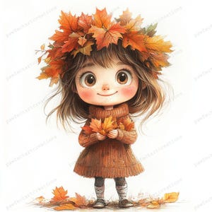 Autumn Girl Clipart: Watercolor Fall Season Art (digital Download) - Etsy