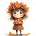 Autumn Girl Clipart: Watercolor Fall Season Art (digital Download) - Etsy