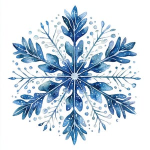 Watercolor Snowflake Clipart: Winter Craft Graphics (digital Download ...