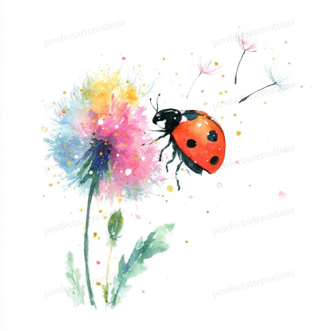 25 Spring Ladybug Garden Clipart, Cute Ladybird Flower, Garden Bug Art ...