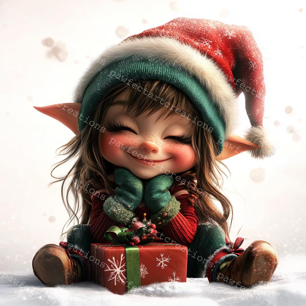 10 Christmas Elf Clipart, Santa Elves Clipart, Christmas Elves, Cute ...