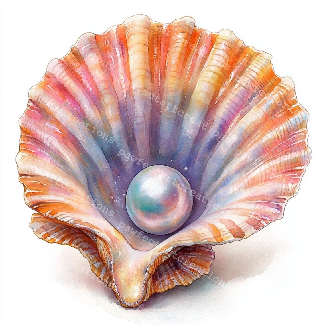 10 Clam Shell With Pearl Clipart, Sea Shell With Pearl Clipart ...