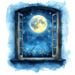 10 Window Night Sky Landscape View, Window Moon View Clipart, Printable ...