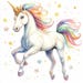 Rainbow Unicorn Watercolor Clipart: Fantasy Art Jpgs (digital Download ...