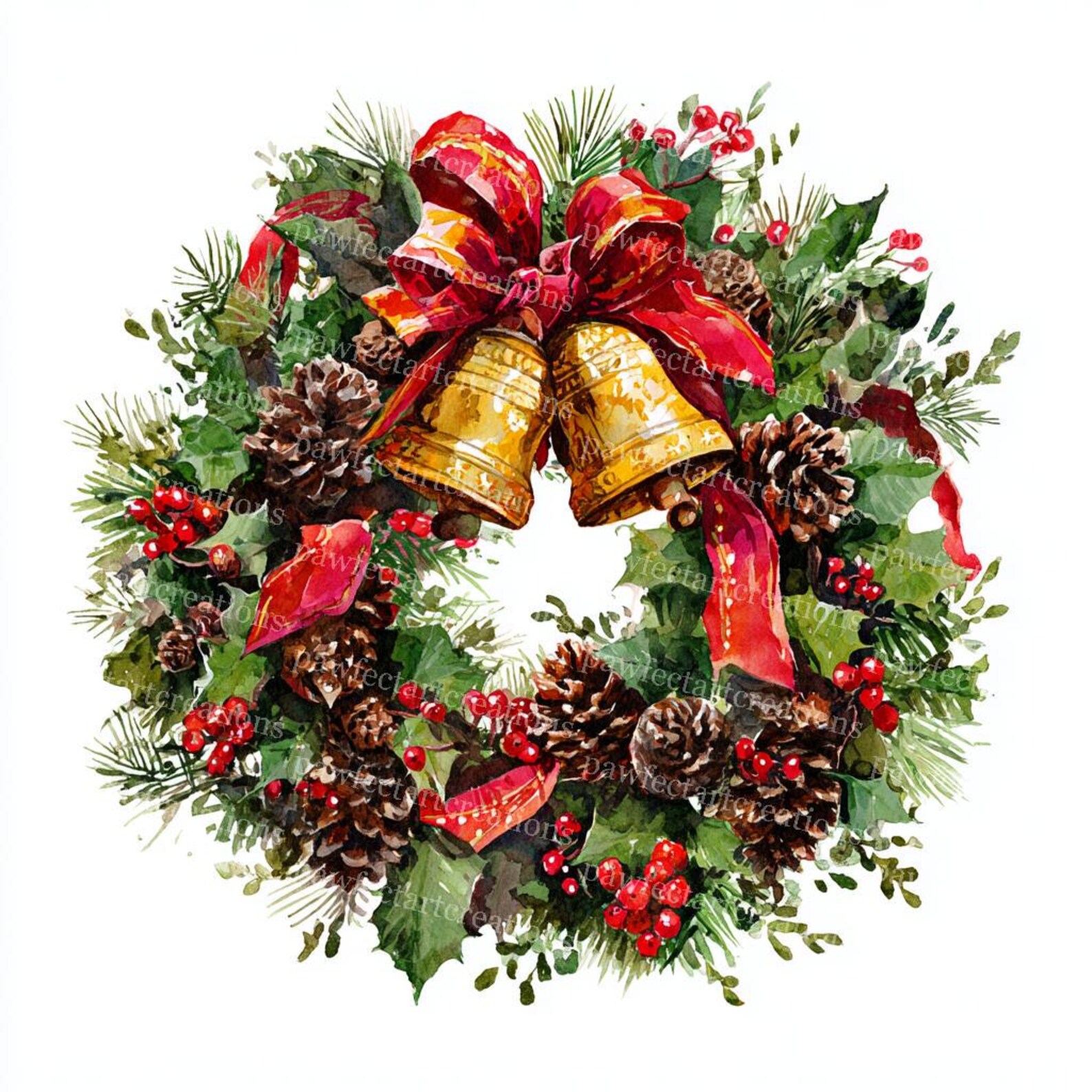 20 Christmas Wreath Clipart, Winter Botanical, Christmas Frames ...