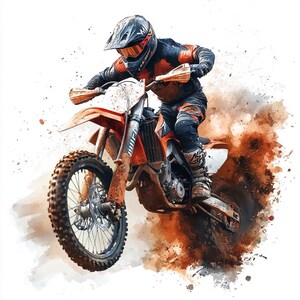 14 Dirt Bike Clipart, Motocross Clipart, Motorcycle, Printable ...