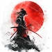 10 Samurai and Moon Clipart, Detailed Samurai Print, Printable ...