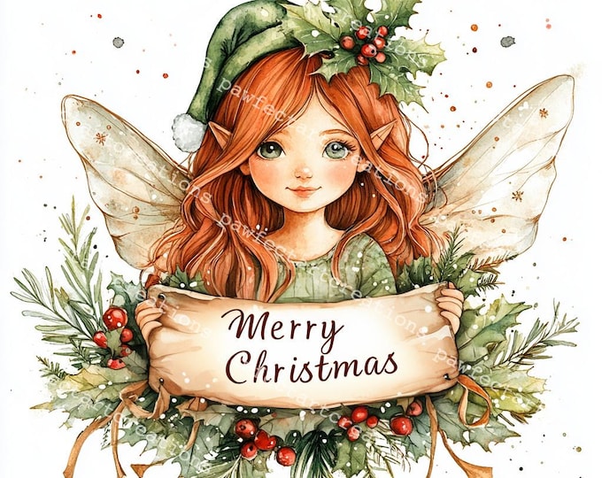 Christmas Fairy Clipart: Watercolor Holiday Jpgs (digital Download) - Etsy