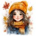10 Smiling Girls in Autumn Clipart, Cute Girl,fall Season,printable ...