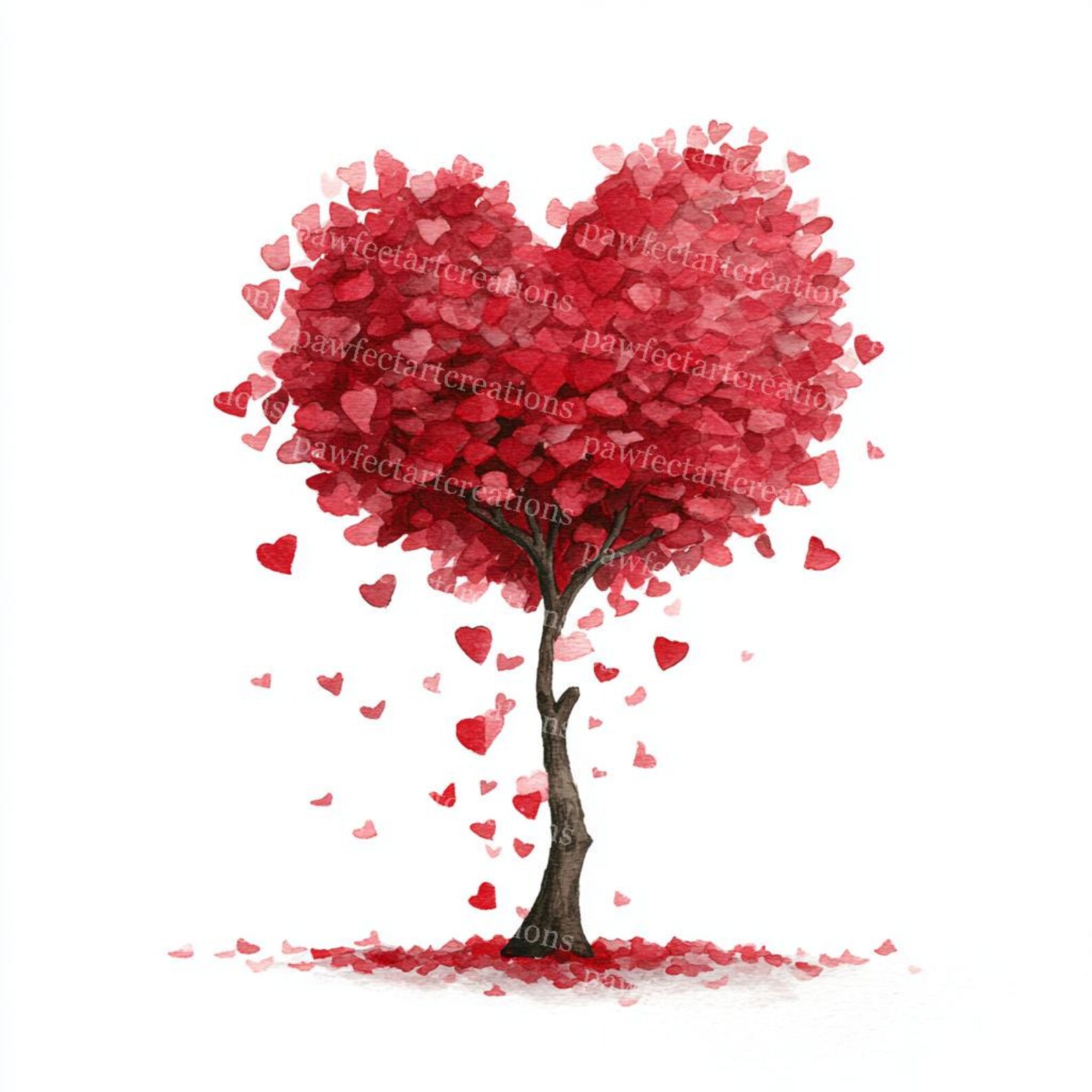 26 Valentine Day Heart Tree Clipart, Love Hearts Tree, Valentine ...