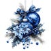 Blue Christmas Bauble Clipart: Watercolor Holiday Ornaments (digital ...
