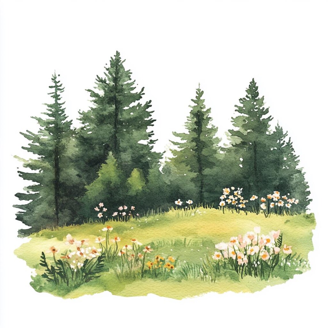 15 Spring Forest Clipart, Spring Woodland, Nature Clipart, Printable ...