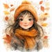 10 Smiling Girls in Autumn Clipart, Cute Girl,fall Season,printable ...