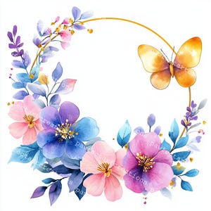 23 Spring Floral Frames Clipart, Spring Flower Borders,wildflower Frame ...