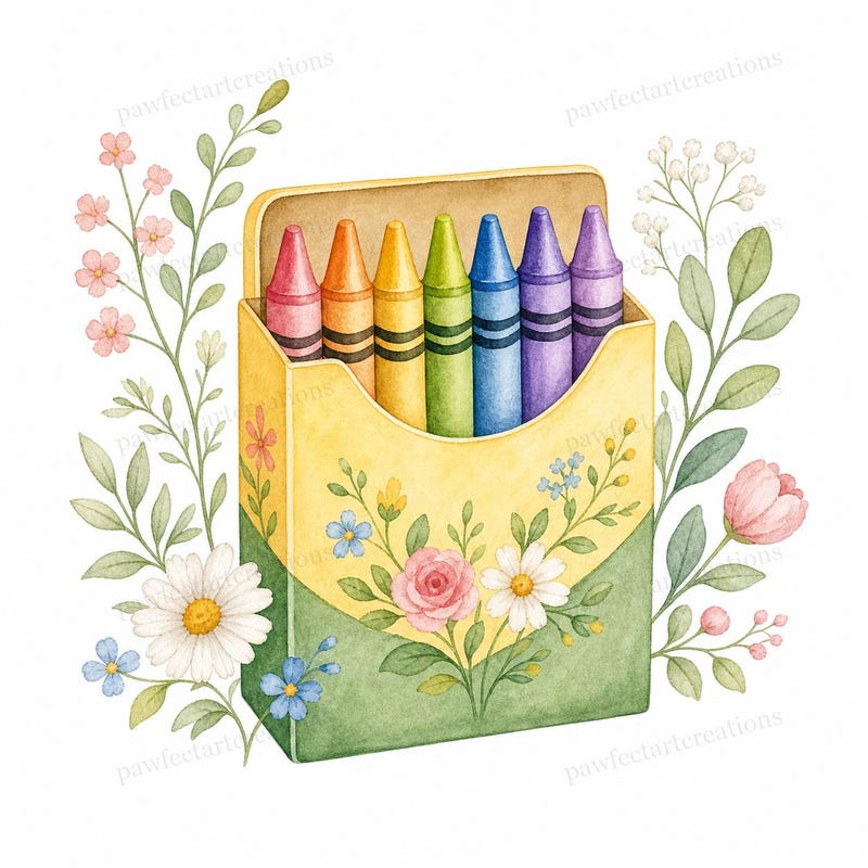 Crayon Box Clipart - Etsy