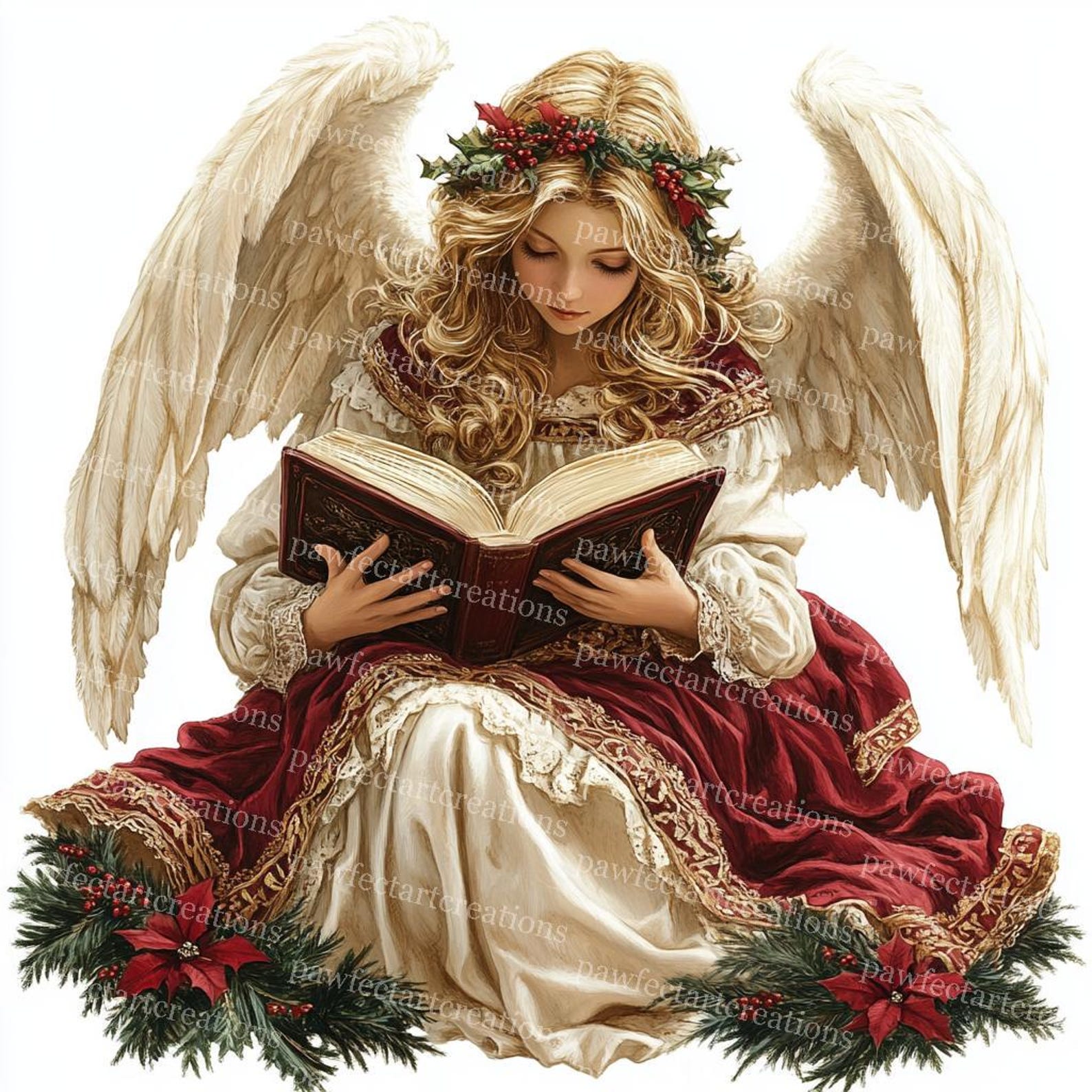 Christmas Angel Clipart: Watercolor Holiday Card Graphics (digital ...