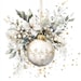 15 Elegant Christmas Baubles Clipart, Christmas Card,white Gold Xmas ...