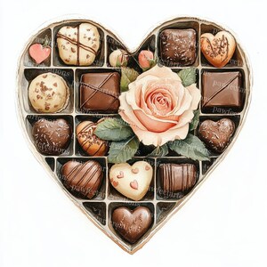 12 Valentine’s Day Chocolate Box Clipart, Candy Box, Printable ...