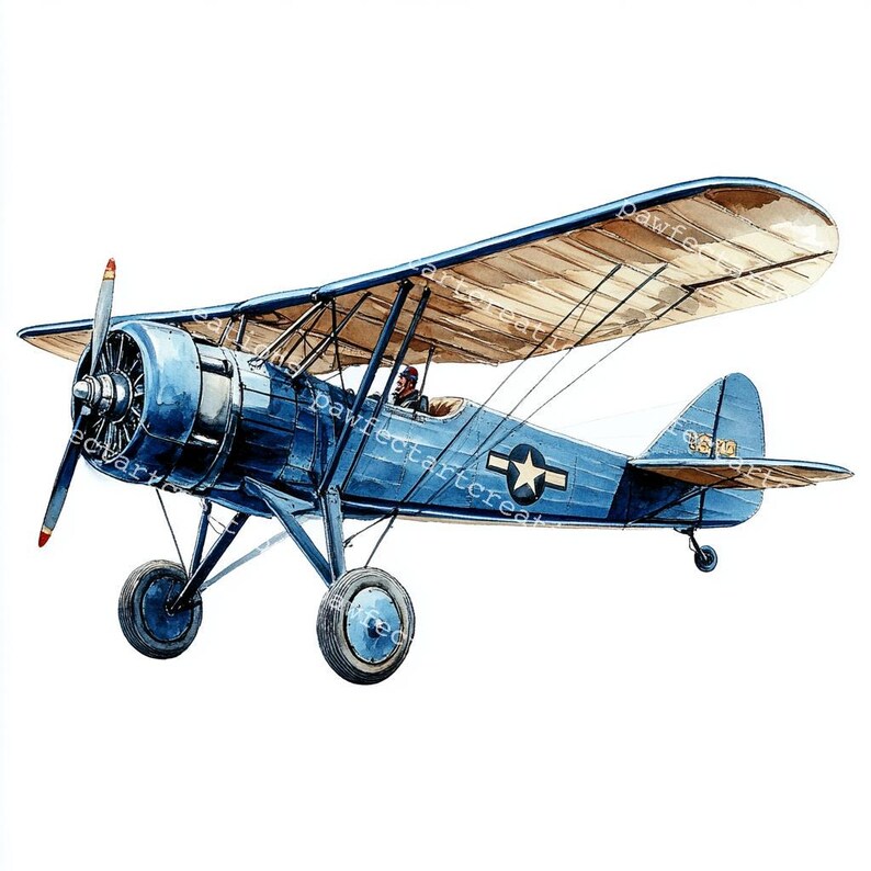 16 Vintage Planes Clipart, Antique Plane, Printable Watercolor, High ...
