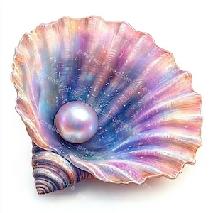 10 Clam Shell With Pearl Clipart, Sea Shell With Pearl Clipart ...