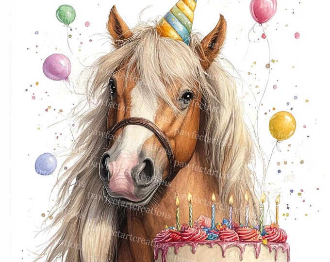 16 Horse Birthday Clipart | Birthday Horse Clipart Bundle | Printable ...
