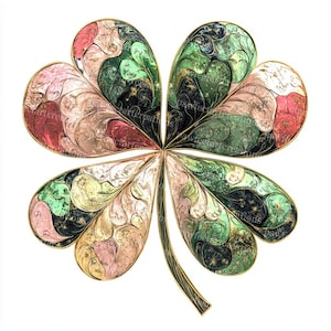 St. Patrick's Day Shamrock Clipart: Watercolor Four Leaf Clover ...