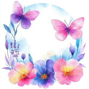 23 Spring Floral Frames Clipart, Spring Flower Borders,wildflower Frame ...