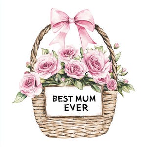 10 Happy Mothers Day Flower Clipart, Mother's Day Sublimation,printable ...